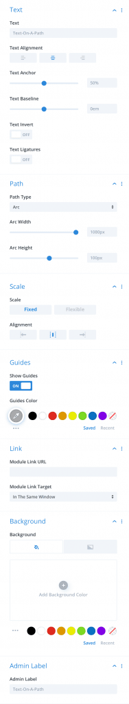 Text-On-A-Path - Settings - Divi-Modules